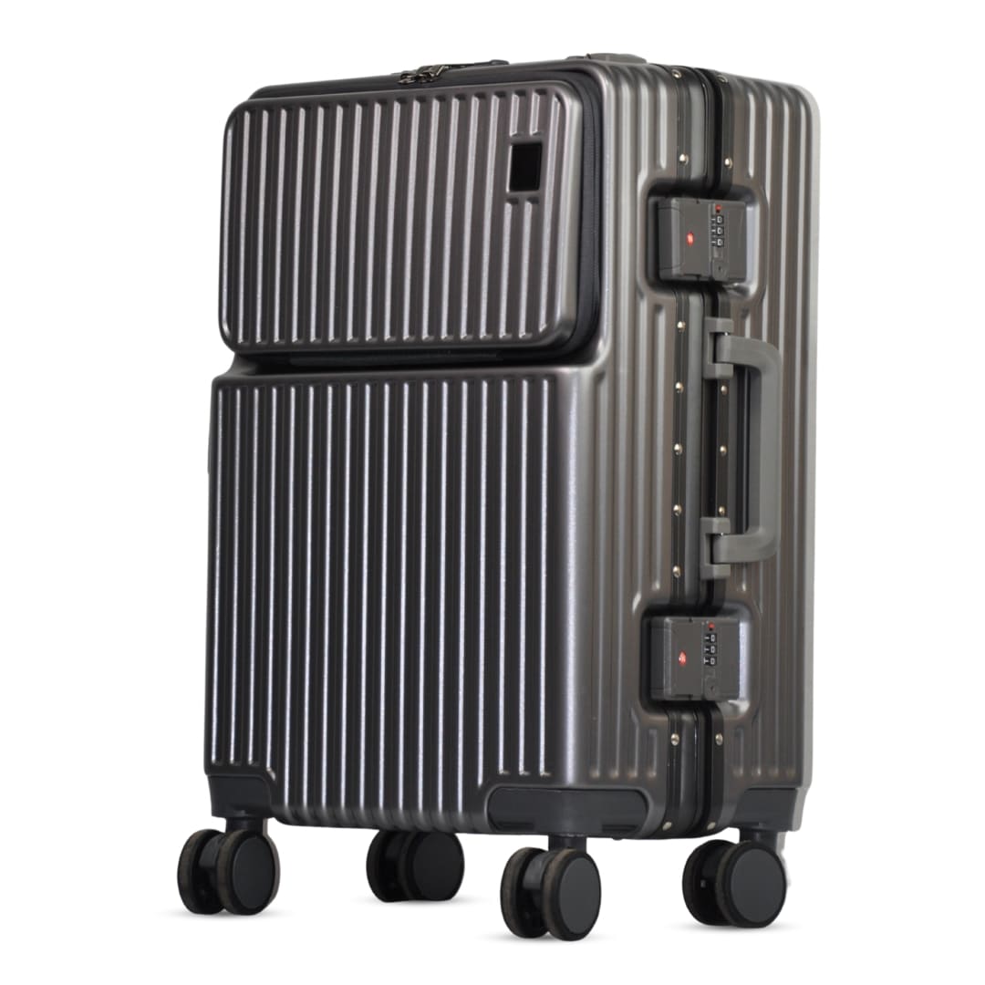 Pailodge Ribbed 24″ Check-In Spinner Luggage Premium ABS+PC